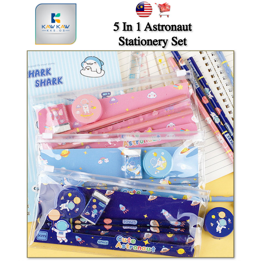 𝐊𝐊𝐒 𝟓 𝐈𝐧 𝟏 𝐀𝐬𝐭𝐫𝐨𝐧𝐚𝐮𝐭 𝐒𝐭𝐚𝐭𝐢𝐨𝐧𝐞𝐫𝐲 𝐒𝐞𝐭 🚚 Pencil Ruler Eraser Writing ...