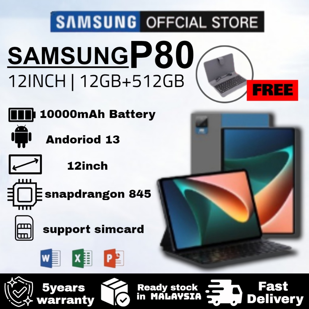 2024 5G Tablet Samsung Galaxy Tab P20 12 Inch Tablet 12GB+512GB Learning Tablet for Online ...