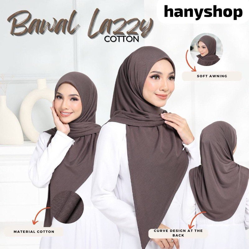 TUDUNG BAWAL LAZZY INSTANT COTTON PREMIUM ANTI KEDUT,ANTI TEMBAM ...