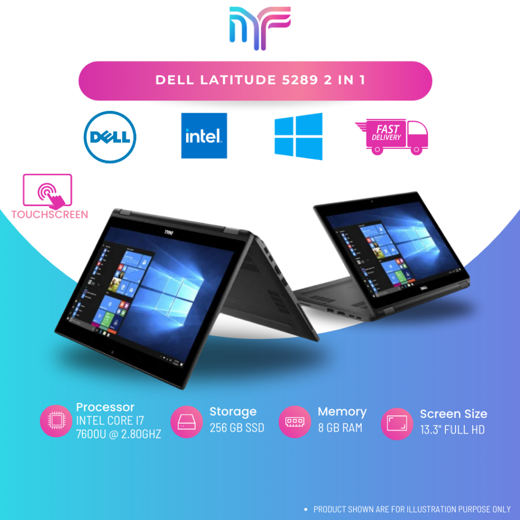 Dell Latitude 5289 2-in-1 Laptop Intel Core i7-7Gen 8GB RAM 256GB SSD ...