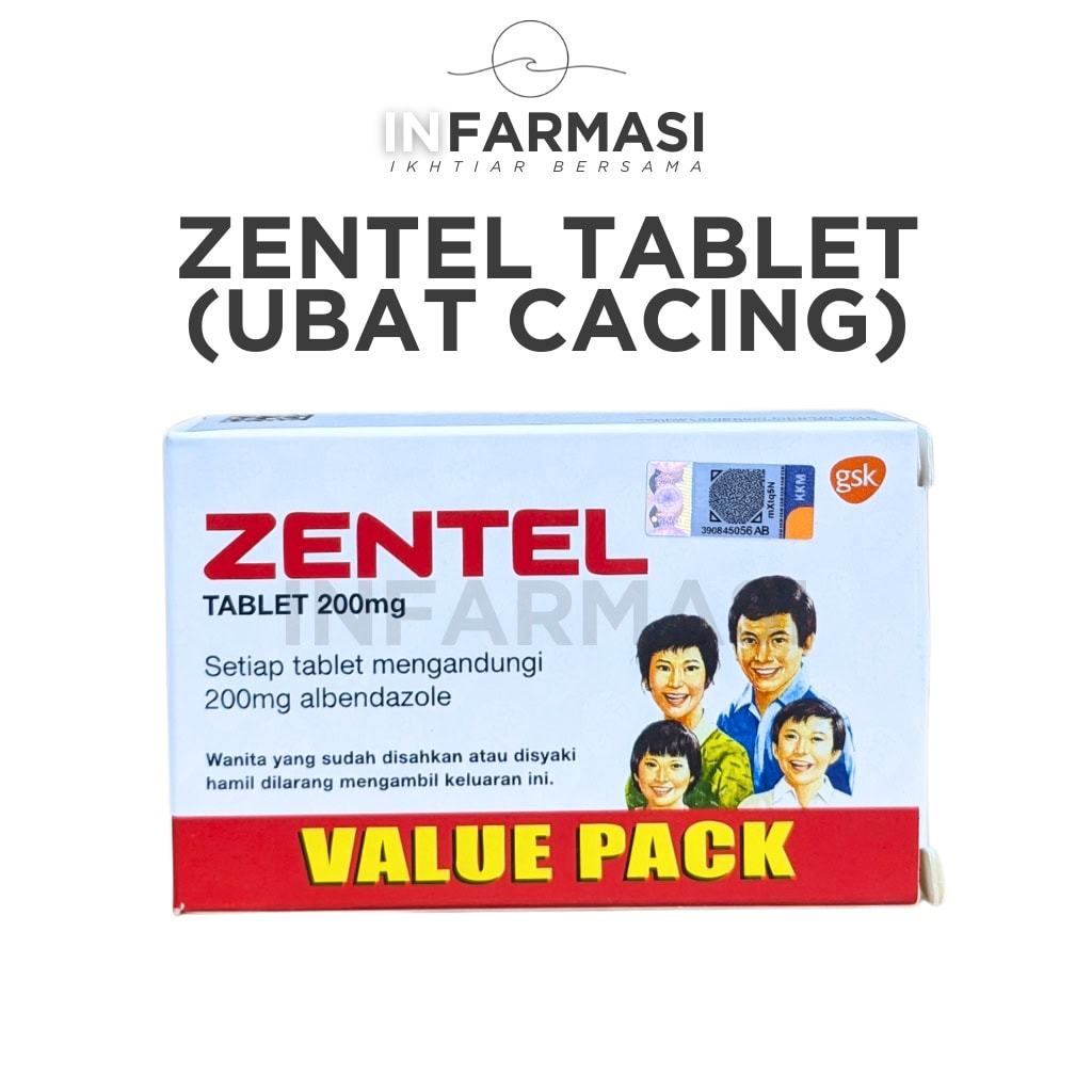 Zentel Tablet 200mg - Ubat Cacing Dewasa | 2’s (Strip) & 2 x 2’s (Value ...