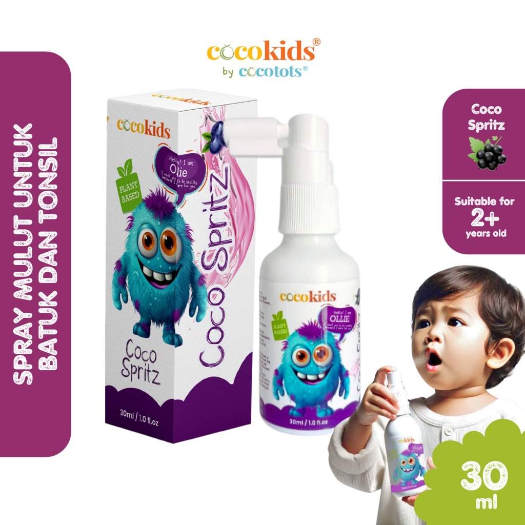 COCOKIDS Coco Spritz Spray Mulut Perisa Blackcurrant 30ml Untuk Melegakan Masalah Batuk Berkahak ...