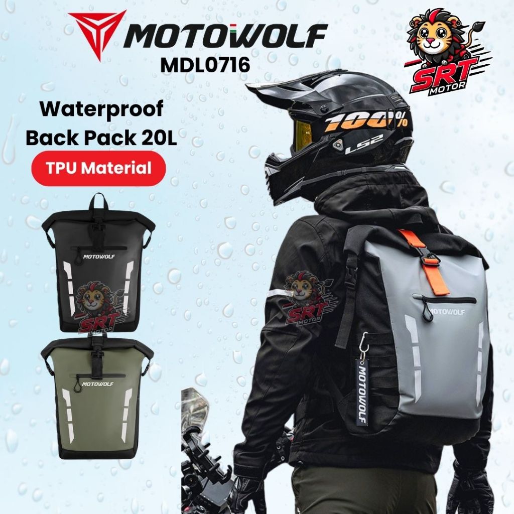 Motowolf Backpack Waterproof Bag Pack MDL0716 Riding Rain Gear for ...