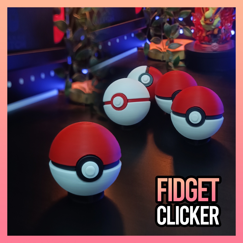 Fidget Clicker Pokeball Fidget Controller Stress Reducer Fidget Toy ...