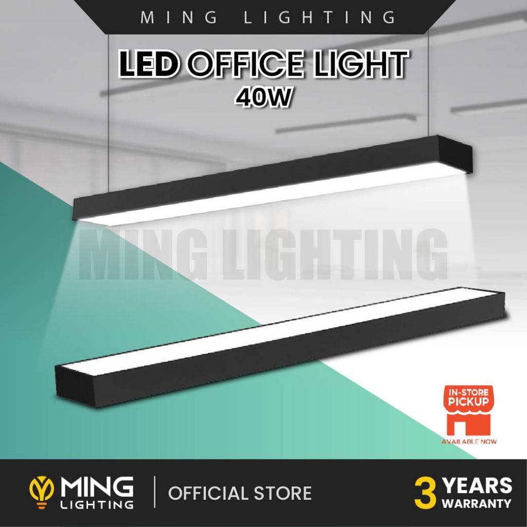 Office Linear Light 40W LED Batten Light 4ft Strip Lights Tube Wall ...