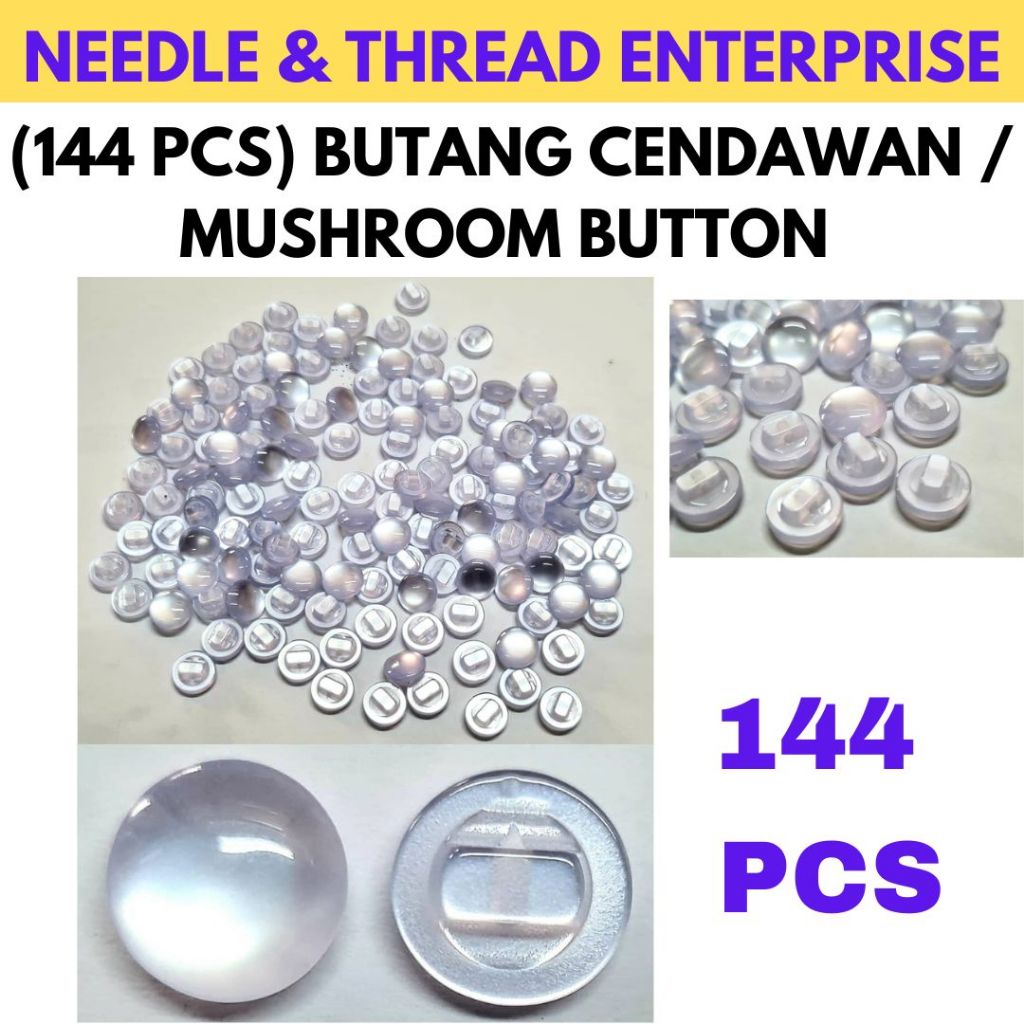 BUTANG CENDAWAN (144 PCS)/ MUSHROOM BUTTON / BUTANG BAJU KURUNG ...