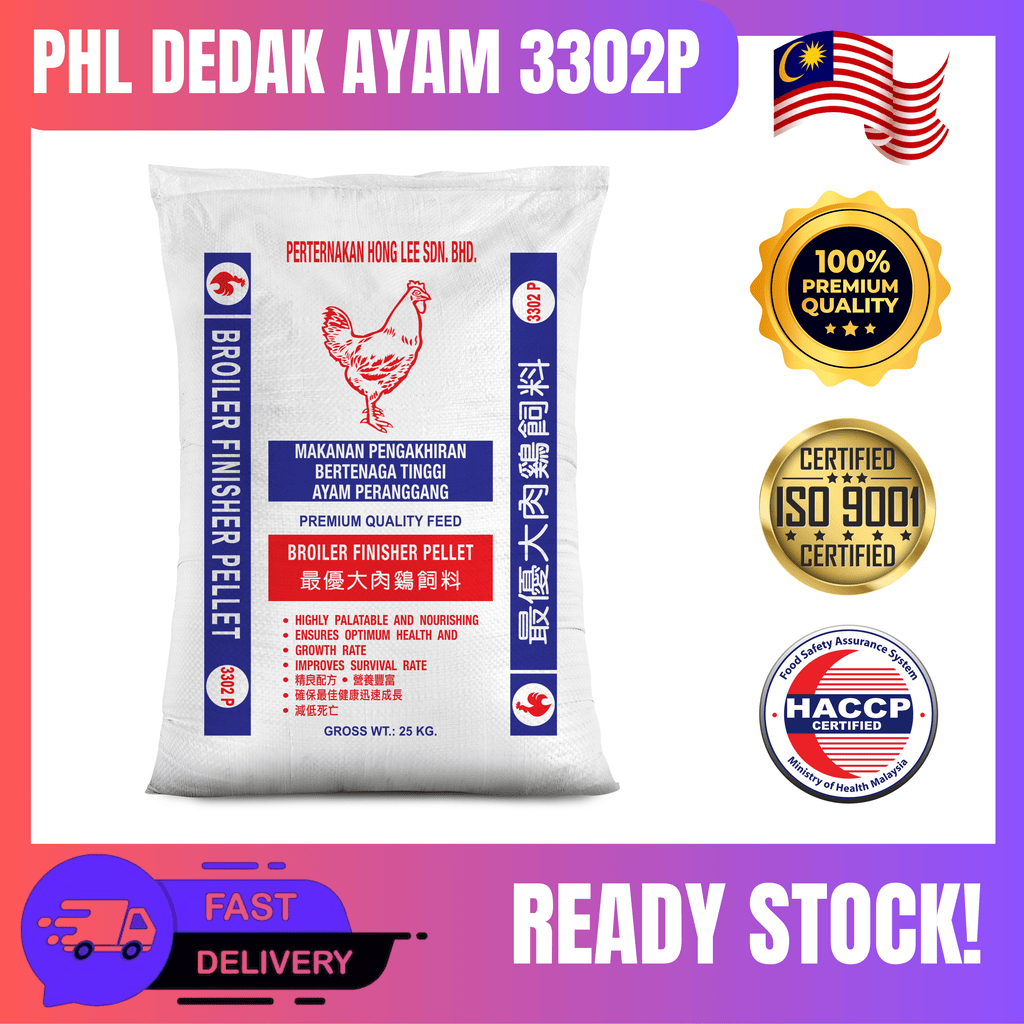 DEDAK/MAKANAN AYAM PENGAKHIRAN BERTENAGA(BROILER FINISHER) 3302P (25KG ...