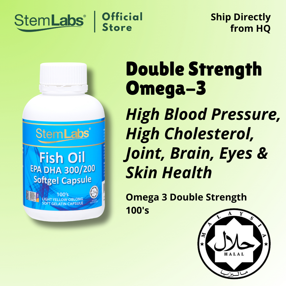 [LULUS KKM] StemLabs Minyak Ikan Omega-3 Double Strength EPA/DHA 300/200MG | Shopee Malaysia