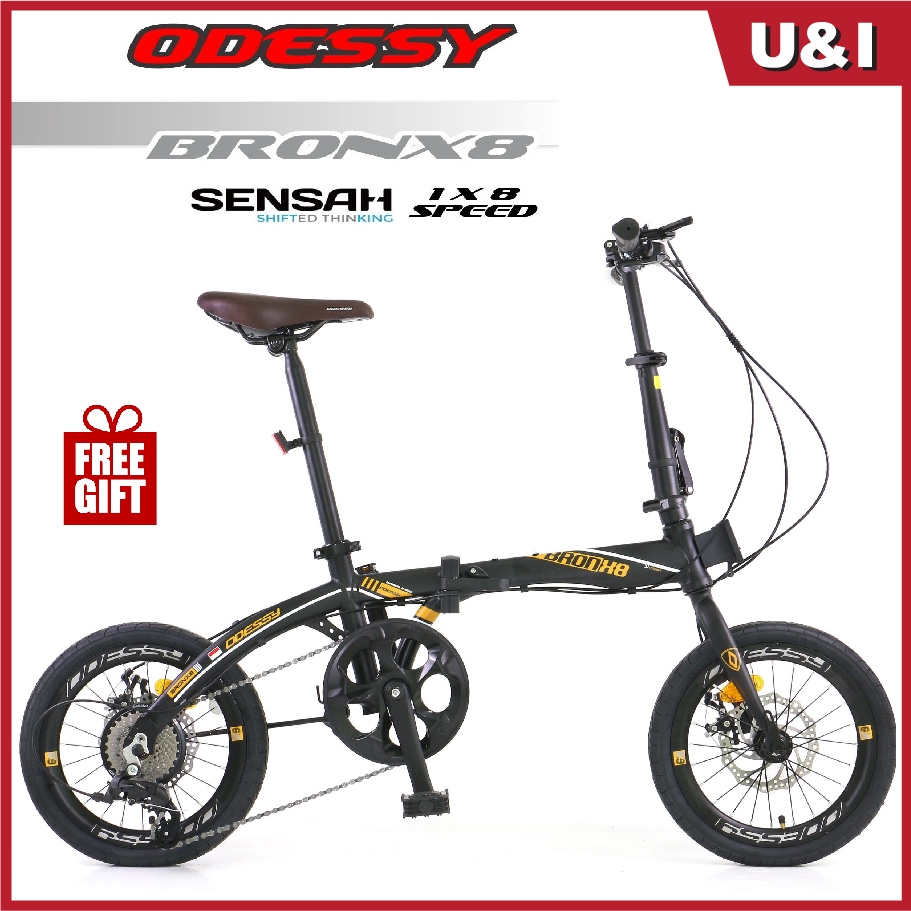 ODESSY BronX8 16" 8 Speed ALUMINUM Folding Bike / Basikal Lipat ...