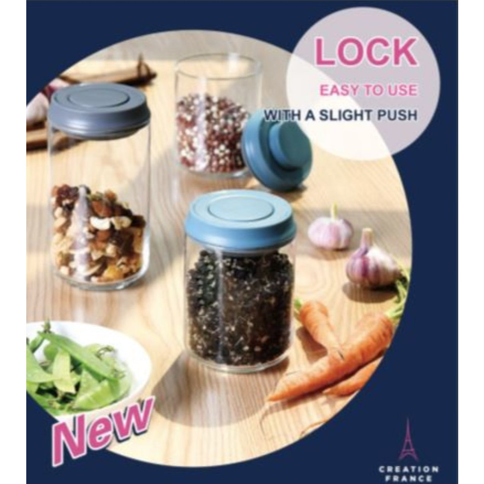 (Ready Stock)Luminarc Pot Lock Glass Jar Keep Seal Tight Beans 0.8L 1 ...