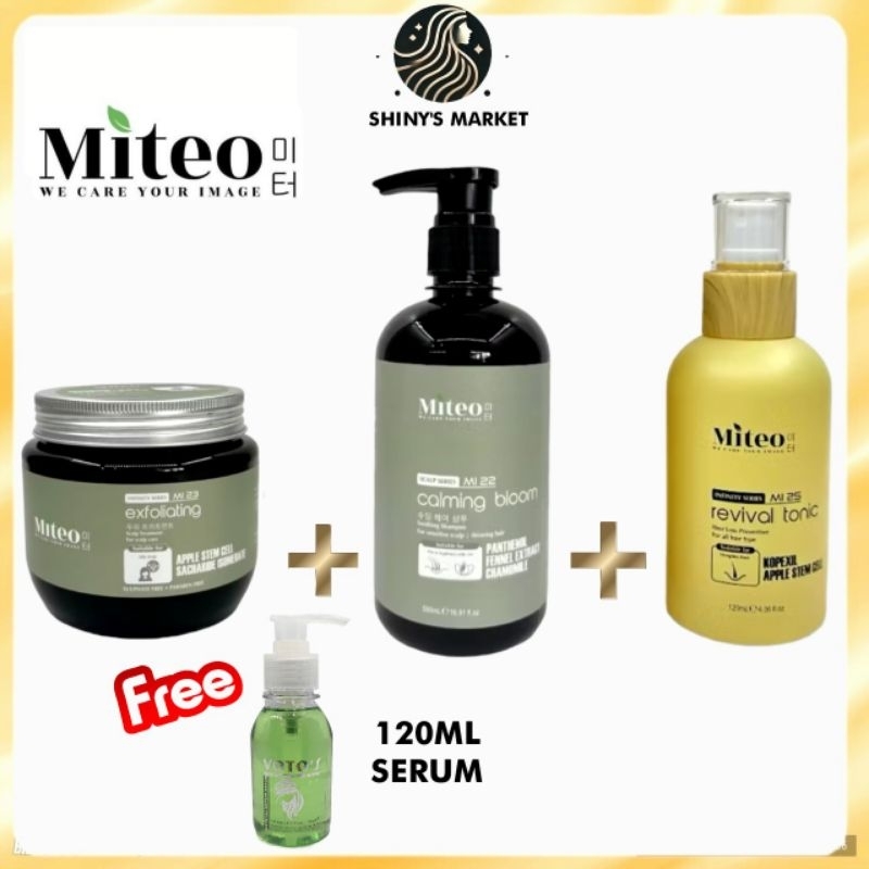 Miteo Premium Set Hair Shampoo Treatment Tonic Serum Set | Shopee Malaysia