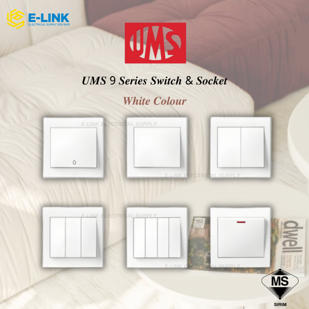 [SIRIM] UMS 9 Series Switch Socket White , Modern Suis Switch Socket ...