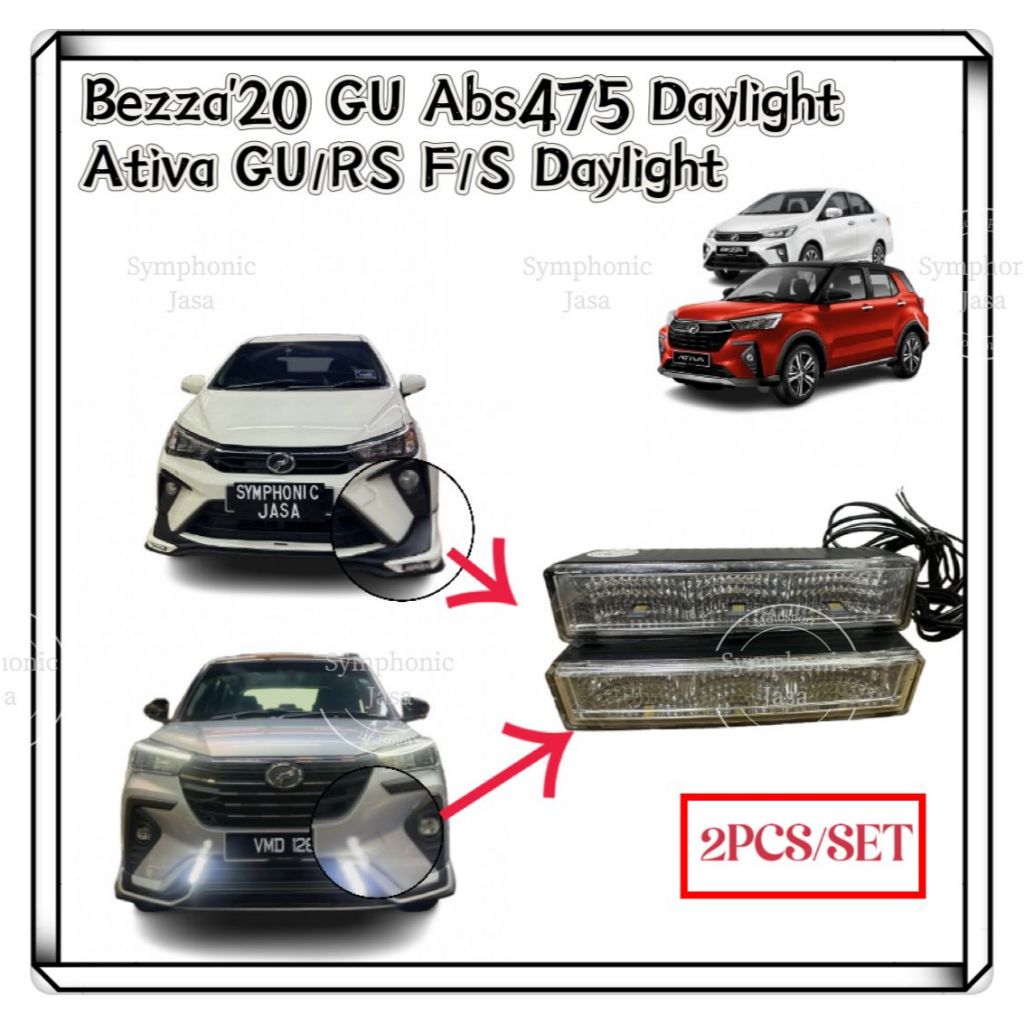 Perodua Ativa/Bezza 2020 ABS Gear Up Front Skirt DRL LED Daylight One ...