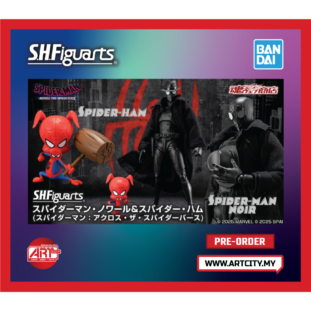 P-Bandai S.H.Figuarts - SHF Spider Noir & Spider-Ham - SpiderMan Across ...