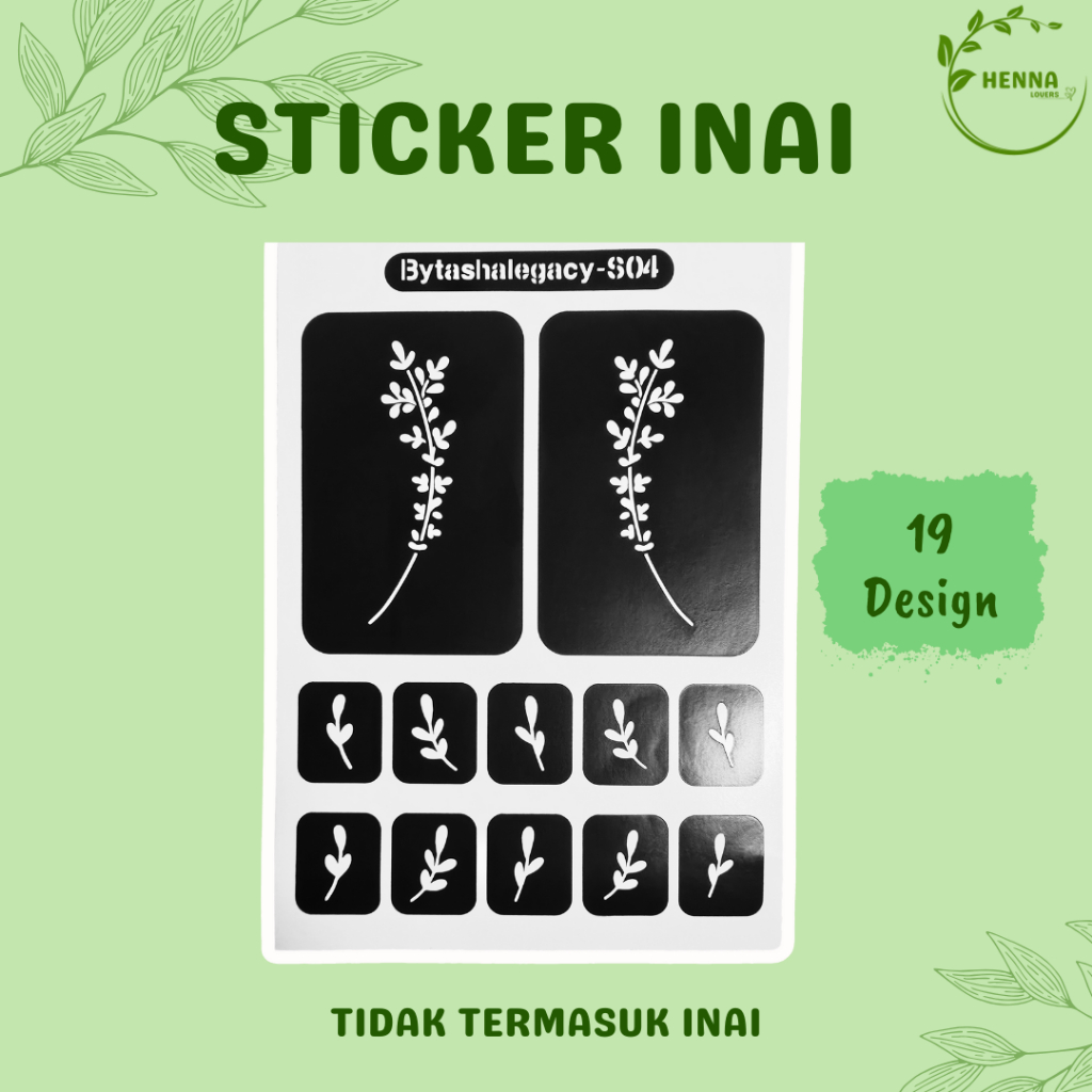 New Design Sticker Inai Minimalist Design Baharu Stiker Henna Stencil ...