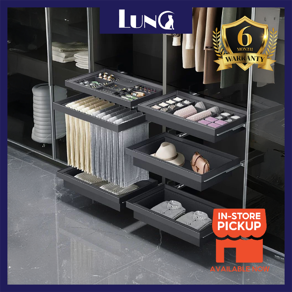 Multifunctional Aluminum Alloy Wardrobe Pull Out Basket Pants Slide ...