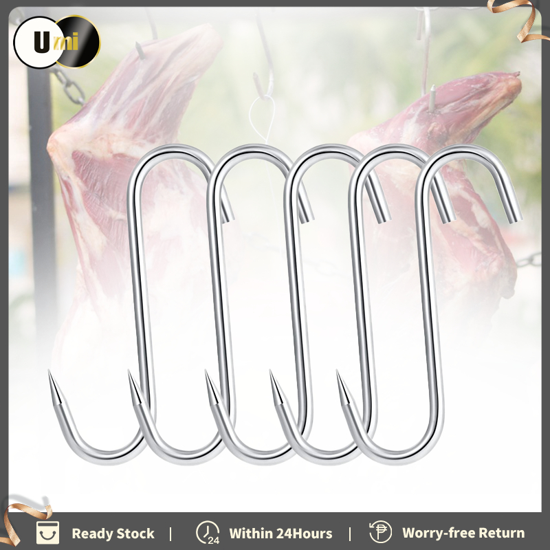 20Pcs 304 Stainless Steel Meat Hanging Hook S-Shaped Sharp End Hanging ...