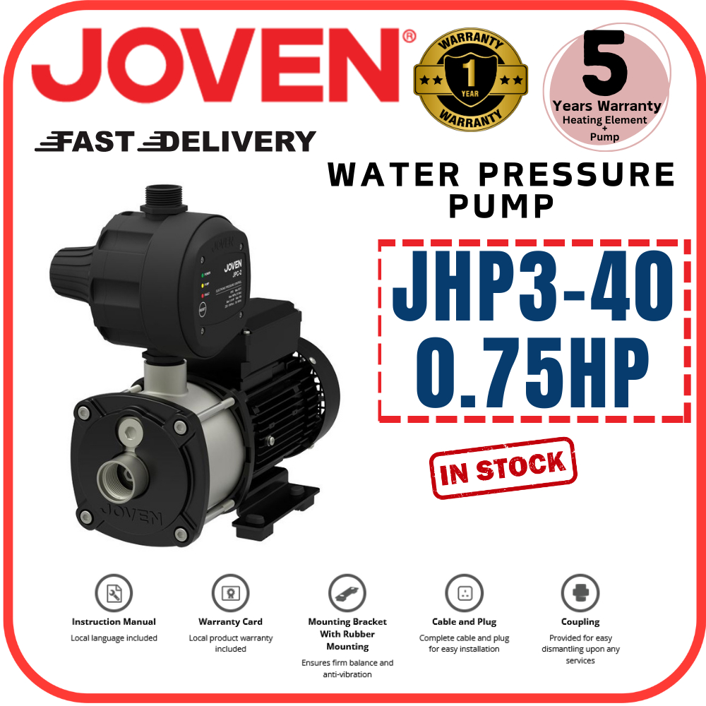 JOVEN JHP 3-40 WATER PUMP BOOST WATER PRESSURE PUMP (0.75HP) SIRIM 1 YEAR WARRANTY | Shopee Malaysia