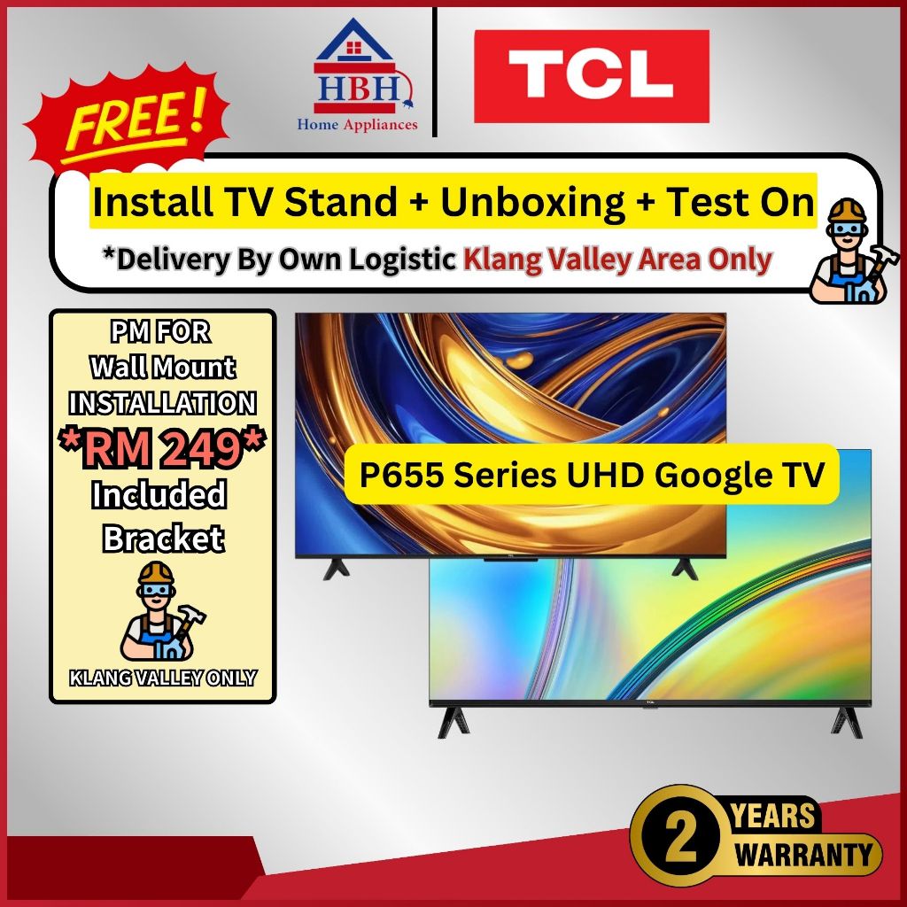 TCL P655 4K UHD TV | 55P655 | AiPQ Processor | Dynamic Color Enhancement | T-SCREEN | Dolby ...