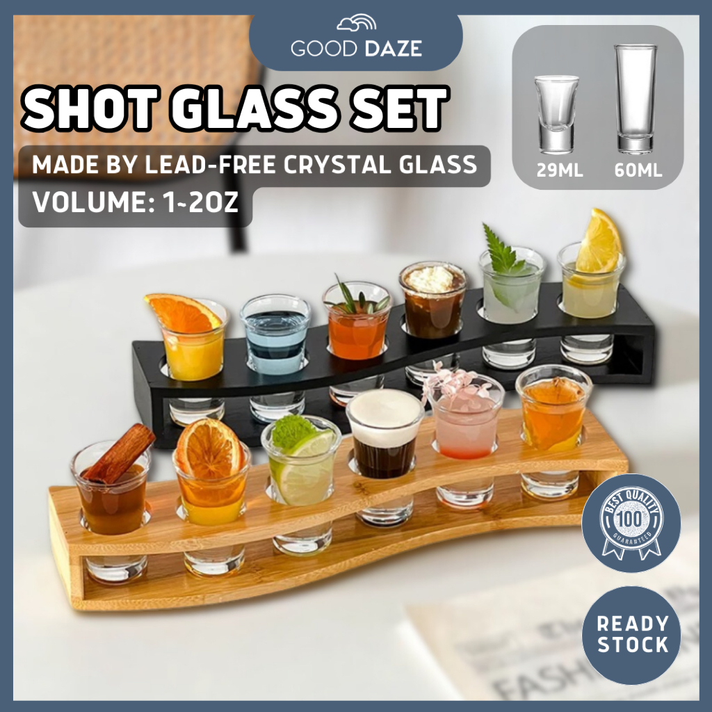 GOOD DAZE Tequila Shot Glass Thick Base set liquor shot glass bar glass ...