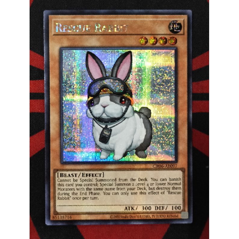 YUGIOH KONAMI CR06-AE097 Rescue Rabbit (Ultra Rare/ Secret Rare ...