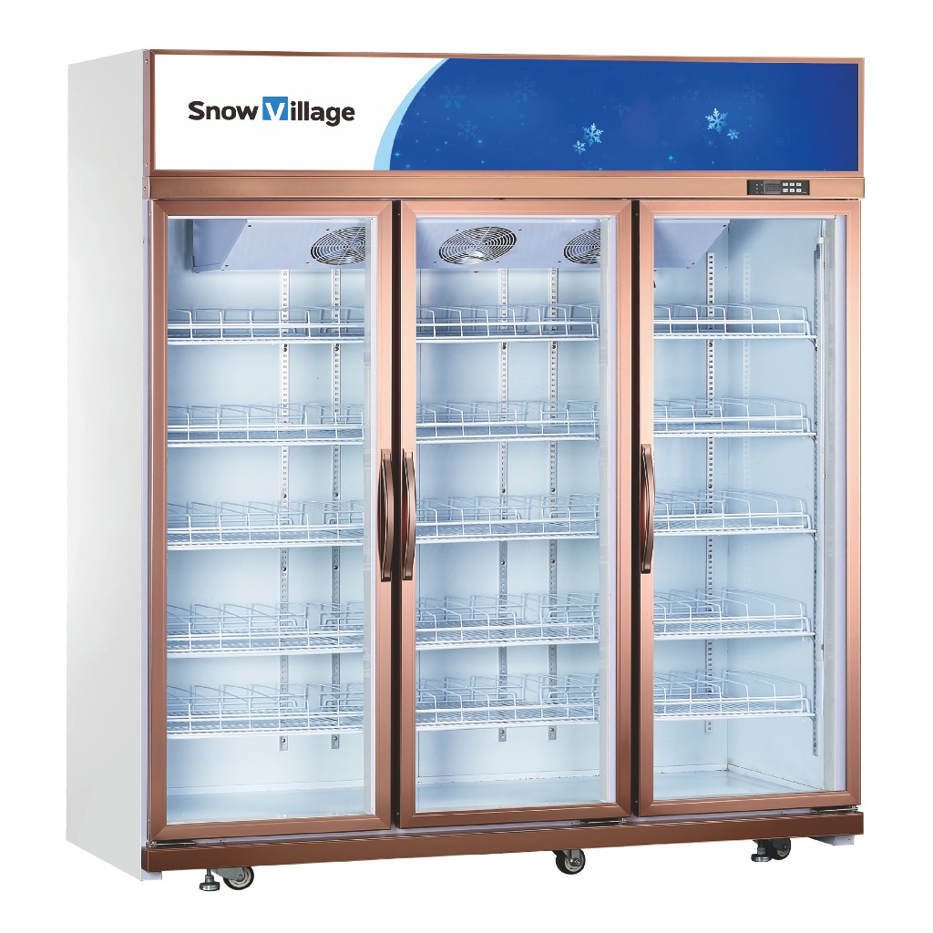 SnowVillage 1500L 3 Glass Door Commercial Display Showcase Fridge ...