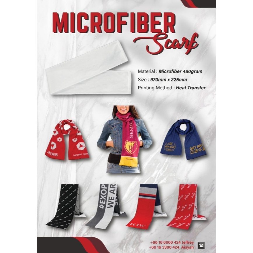 Custom print football scraf, Mafla, neck scarf ( kain berkualiti Tebal ...