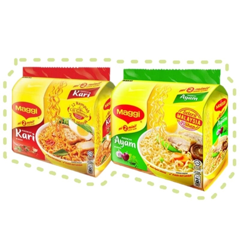 (Exp 31.3.2026) Maggi Kari 5x79g Maggi Ayam 5x77g | Shopee Malaysia