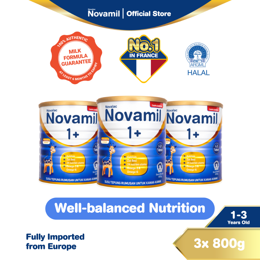 Novamil 1+ for Balanced Nutrition 1-3 Years Old (800g x 3) | Shopee ...