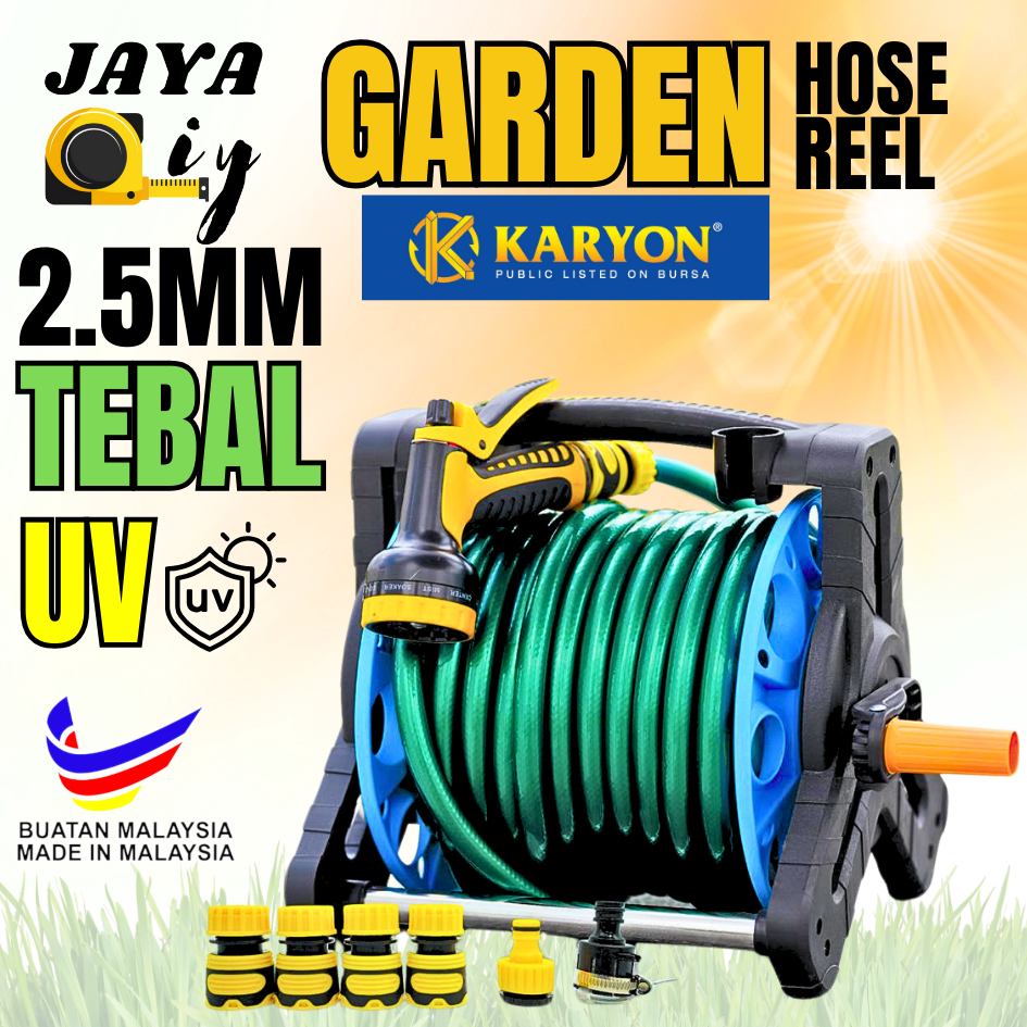 KARYON - LOCAL [20 Meter] Portable Garden Hose Reel Set Hose Pipe Water ...