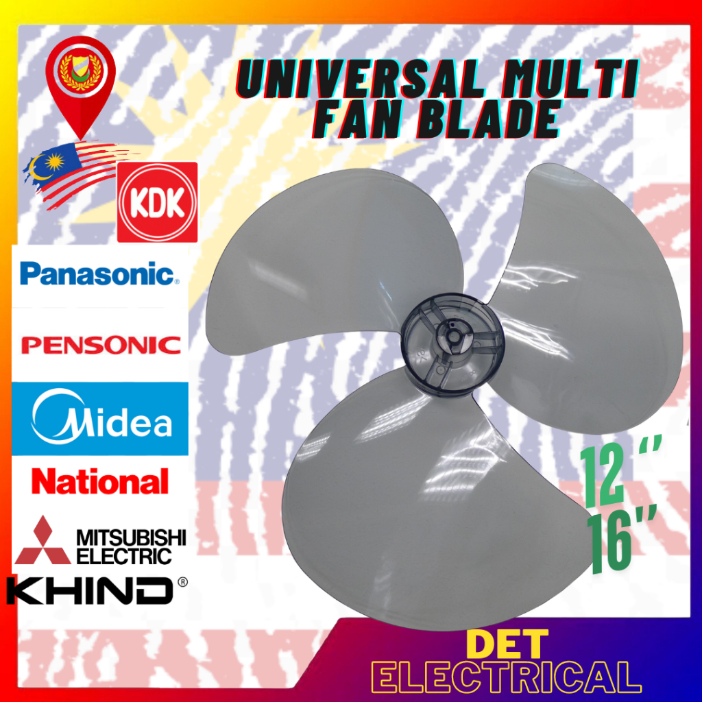 Panasonic & KDK Fan Blade (8mm) 12''&16'' (Daun Kipas)Wall fan/Stand ...
