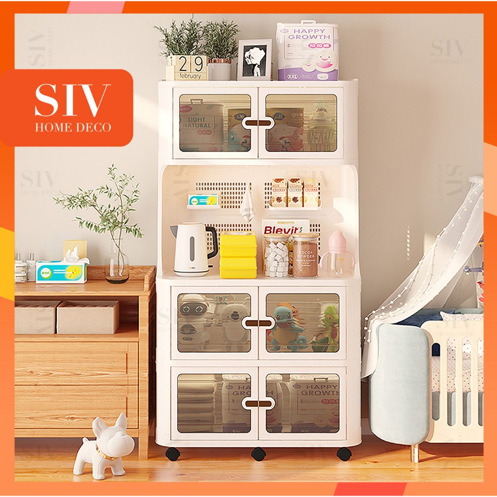 SIV MultiLayer Transparent Storage Cabinet with DIY PegBoard ...