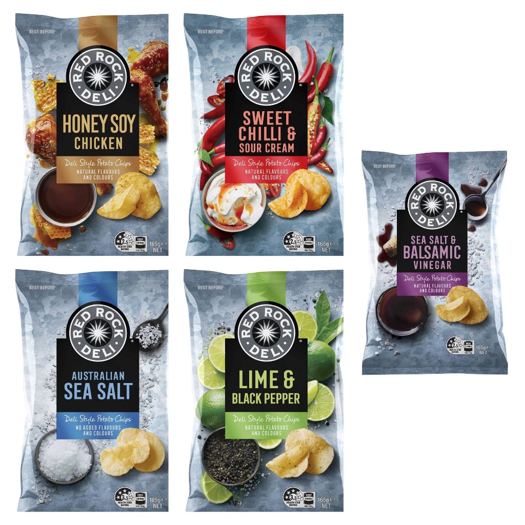 Red Rock Deli Potato Chips 165g - Honey Soy Chicken / Sweet Chili & Sour Cream from Australia ...