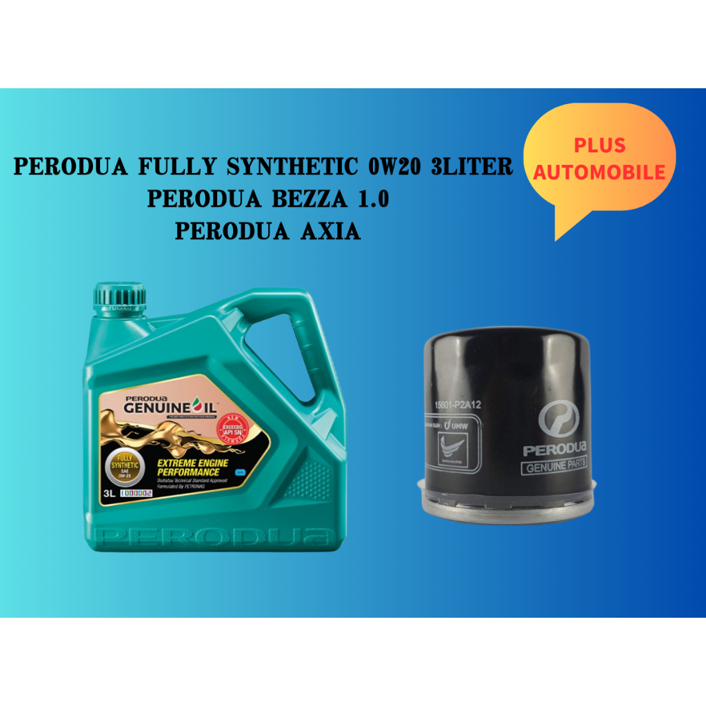 PERODUA ENGINE OIL FULLY SYNTHETIC 0W20 3LITER WITH OIL FILTER | Shopee ...