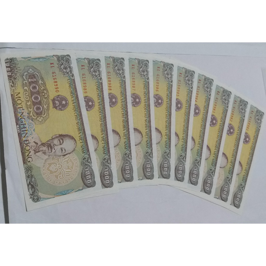 Vietnam Ho Chee Ming 1000 Dong Banknotes 1988 ( 10 Running No ...