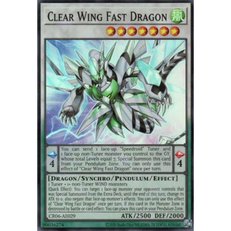 Yugioh CR06-AE029 Clear Wing Fast Dragon (SR) | Shopee Malaysia