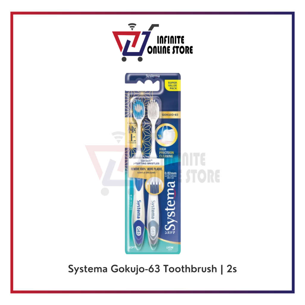 Systema Gokujo-63 Toothbrush Soft Type (2s) (Random Color) | Shopee ...