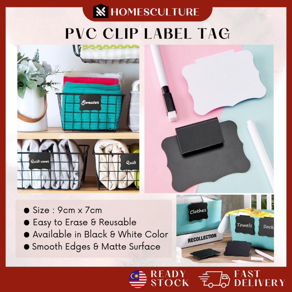 PVC Clip Label Tag Storage Box Basket Clip Tag Kitchen Pantry Basket ...