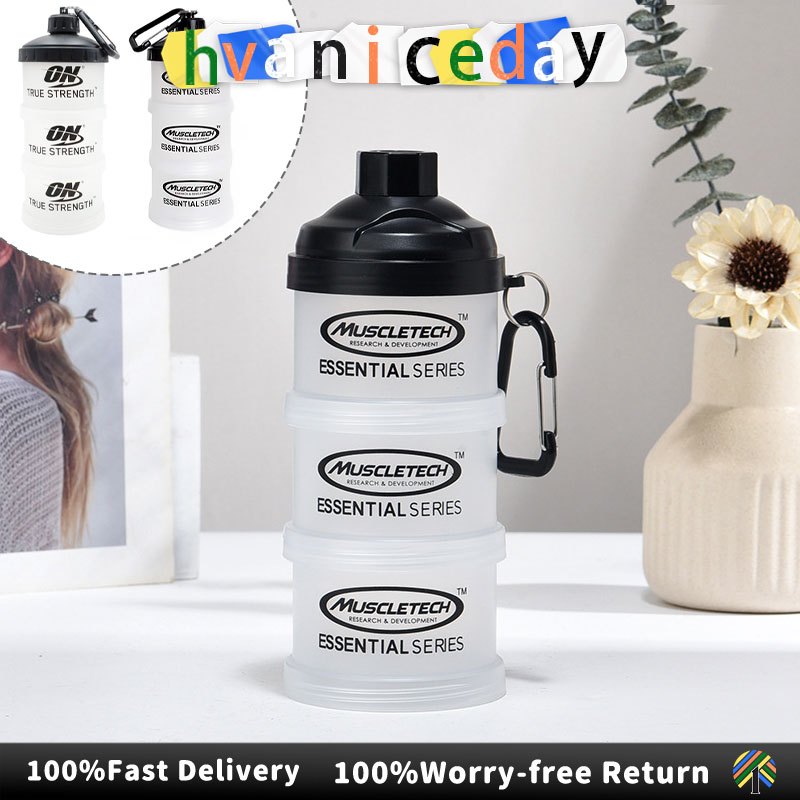 3-layer Portable Storage Container Protein Powder Bottle Travel ...