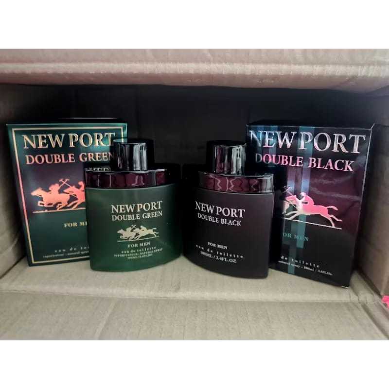 Perfume New Port Double Black & Double Green EDT FOR MEN 100ML | Shopee ...