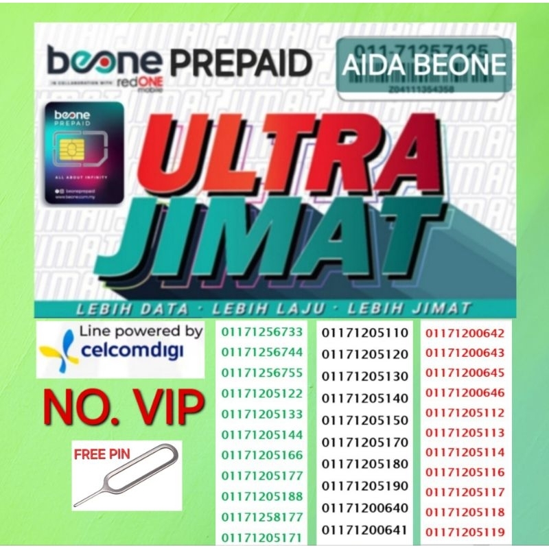 BEONE PREPAID SIMKAD VVIP NUMBER, PILIH NOMBOR VIP, DATA 5G/4G POWERED ...