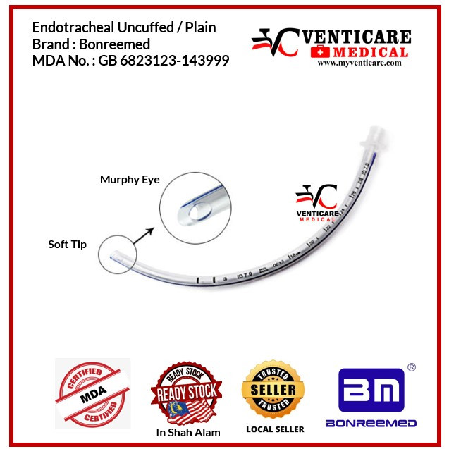 ENDOTRACHEAL TUBE ETT UNCUFFED CUFFLESS PLAIN SOFT TIP PREMIUM QUALITY ...