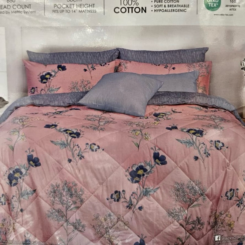 2025 Winny Floreal Fitted Sheet Set-680 TC (SUPER SINGLE/QUEEN/KING ...