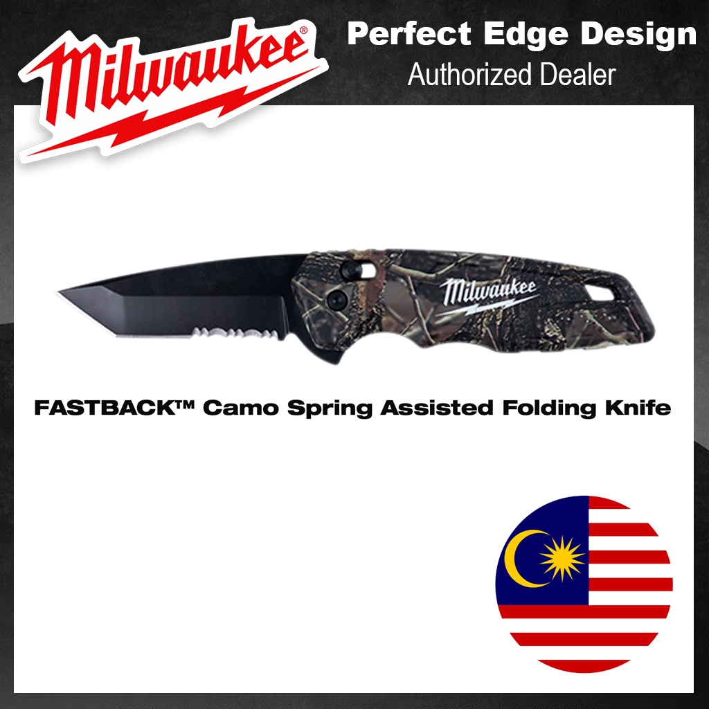 🇲🇾 100% Original MILWAUKEE FASTBACK™ Camo Folding Knife [48-22-1535 ...