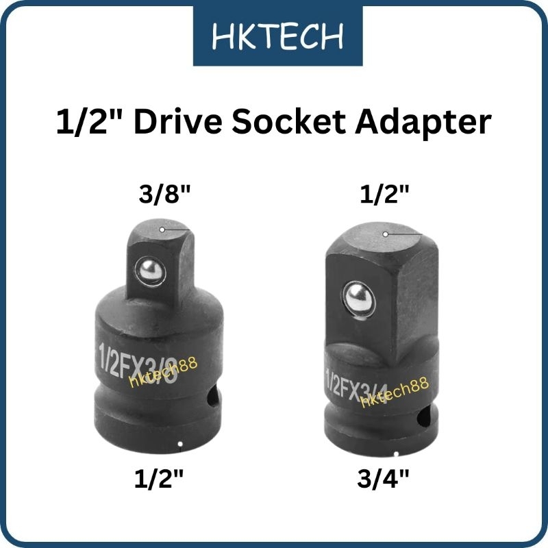 1/2 to 3/8 Socket Adaptor Drive Socket Ratchet Impact Reducer Adapter ...