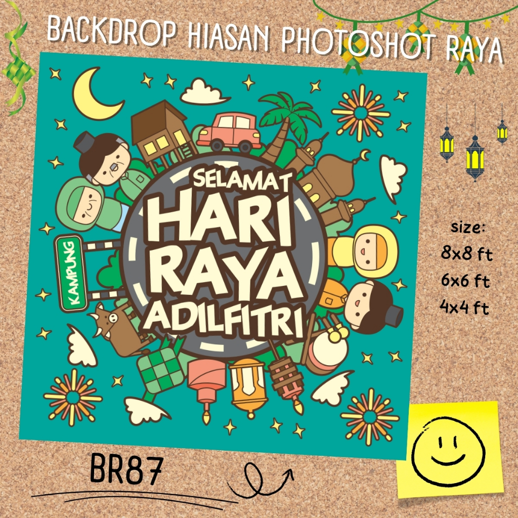 Backdrop Photoshot RAYA AIDILFITRI / Hiasan Rumah Terbuka Raya di ...