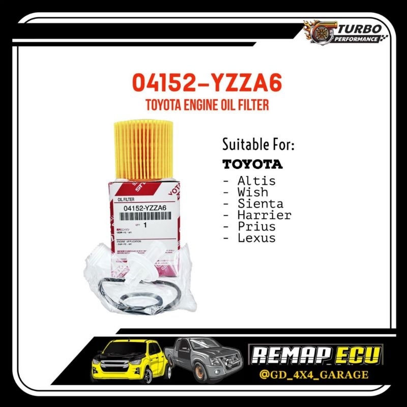 TOYOTA A6 OIL FILTER (04152-YZZA6) - ALTIS/ WISH/ SIENTA/ HARRIER ...