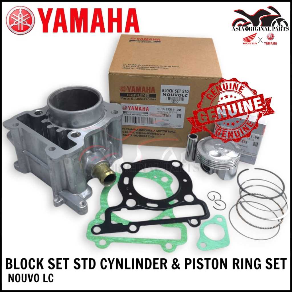 ORIGINAL INDONESIA YAMAHA NOUVO LC NOUVOLC CYLINDER BLOCK STD BLOK SET ...