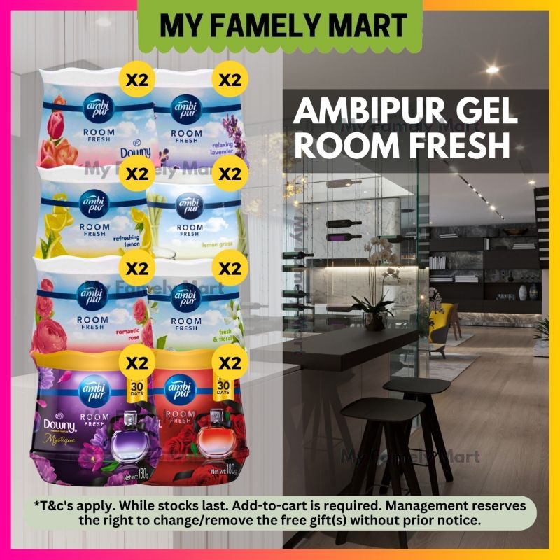 AMBI PUR Ambipur Room Fresh Gel Twin Pack Downy Scent Mystique Passion ...