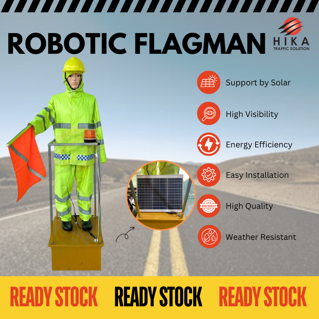 Solar construction worker traffic Robotic Flagman | Shopee Malaysia